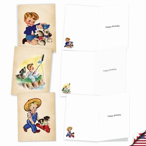 20 Assorted Birthday Notecards Bulk Set 4x5.12 W/ Envelopes 10 Designs ...