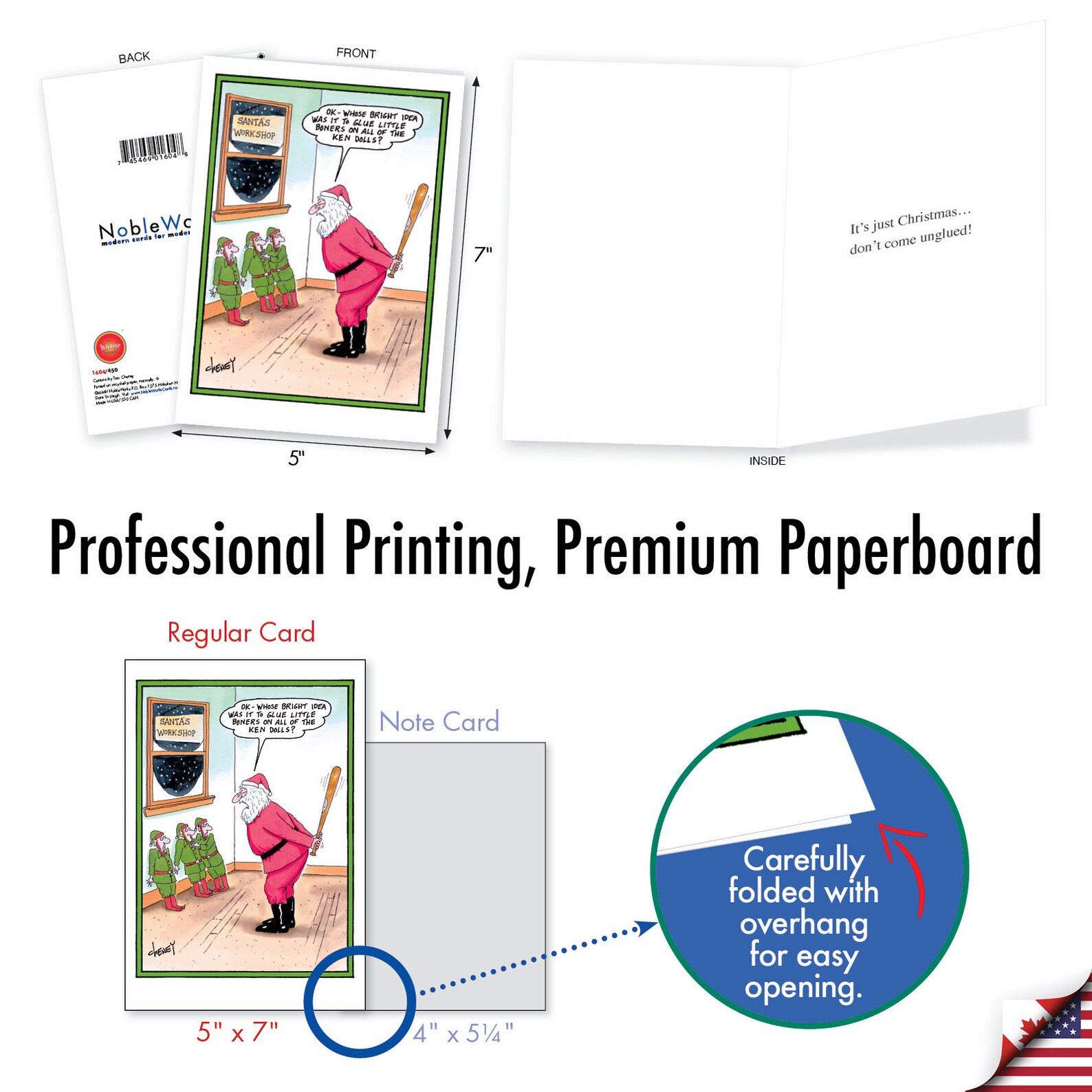 Funny Christmas Paper Card With Envelope - Merry Christmas Holiday Ken ...