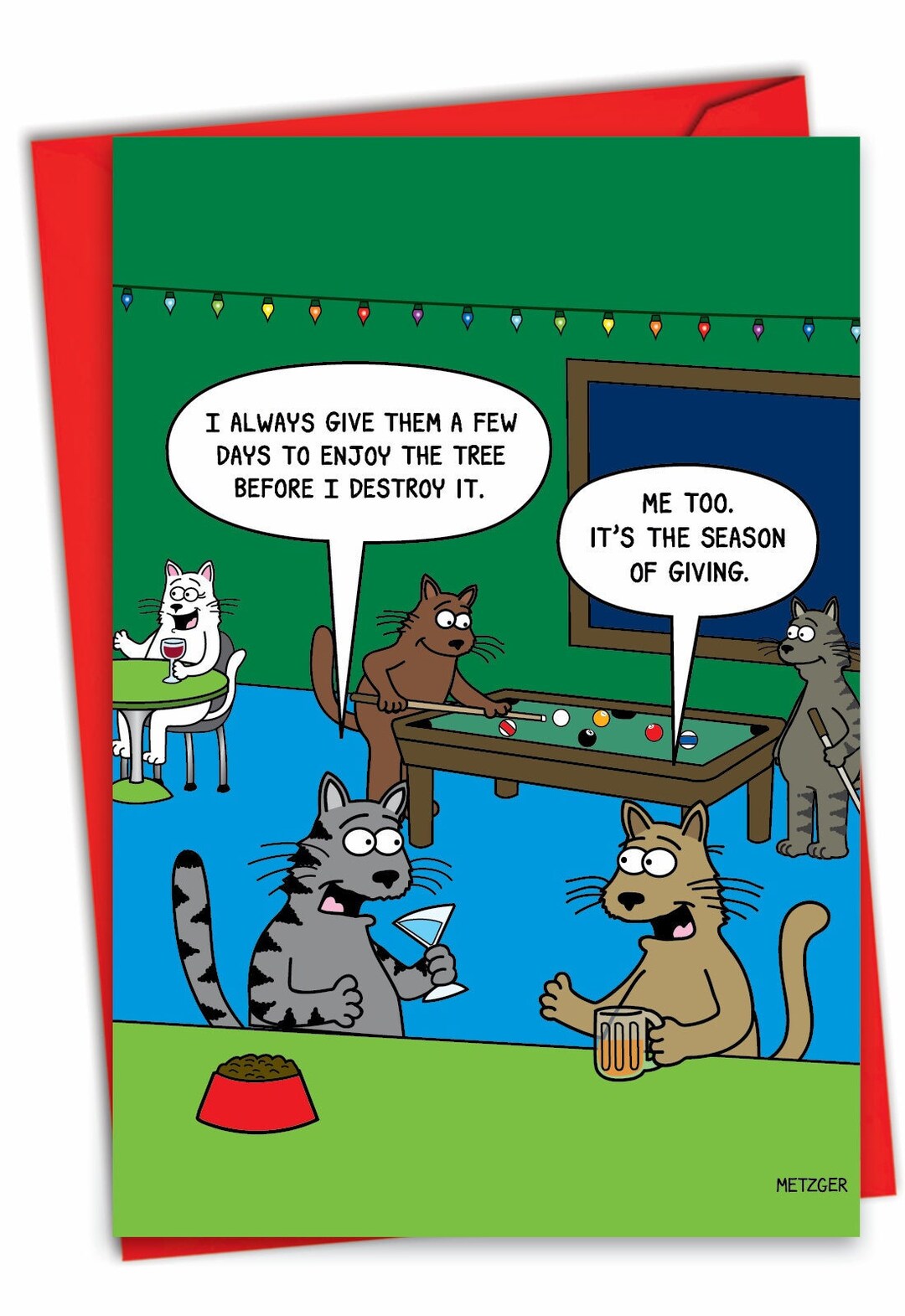 Funny Christmas Paper Card W/ Envelope (1 Card) Merry Christmas Holiday ...