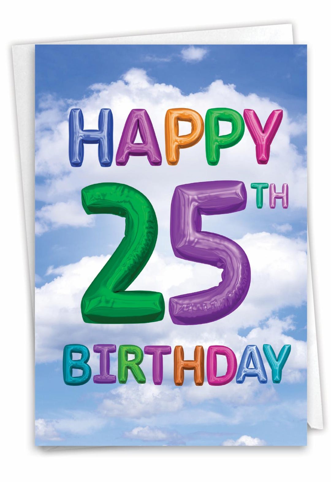 25th Milestone Birthday Paper Greeting Card With 5 X 7 Inch Envelope (1 ...