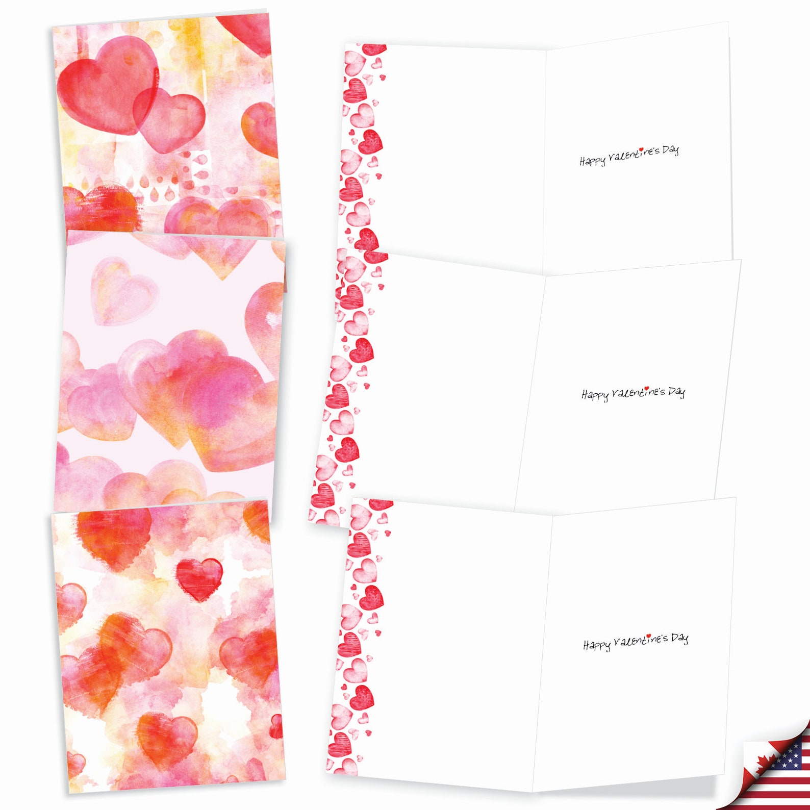 20 Assorted Valentine's Day Notecards Set 4x5.12" W/ Envelopes (10 ...