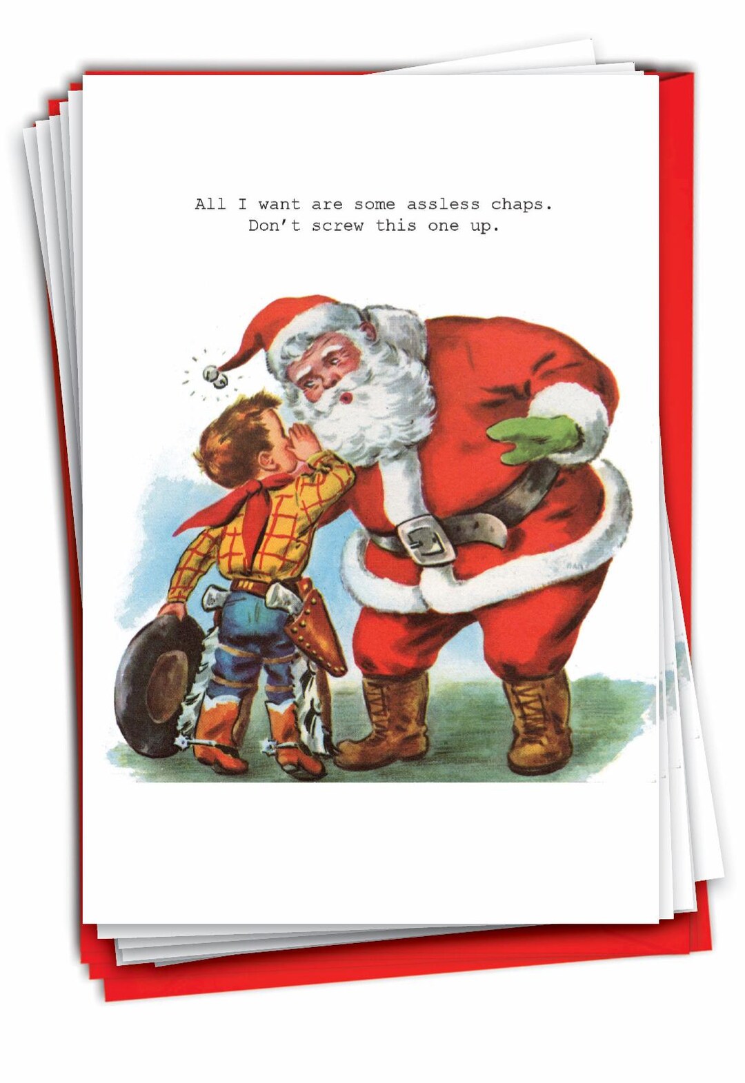 Assless Chaps 12 Funny Christmas Cards Bulk Set, B1111 - Etsy