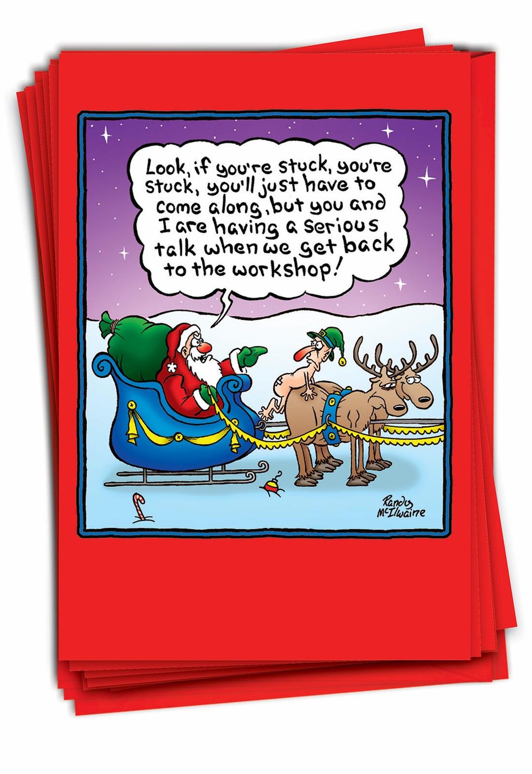 Nobleworks, Stuck Elf 12 Funny Christmas Cards Boxed Bulk Set, B5773 - Etsy