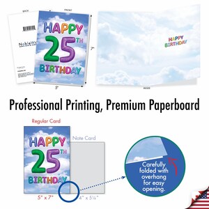 25th Milestone Birthday Paper Greeting Card With 5 X 7 Inch Envelope (1 ...