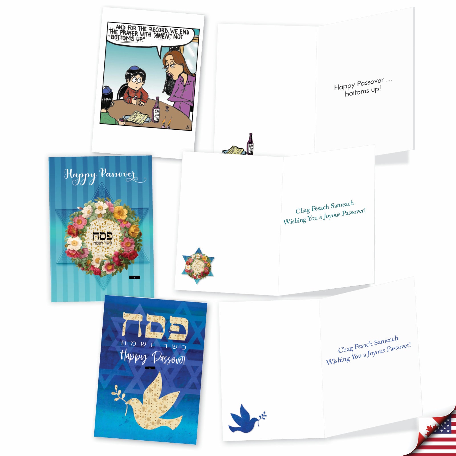 10 Assorted Set Funny Passover Greeting Cards - Passover Party - Funny ...