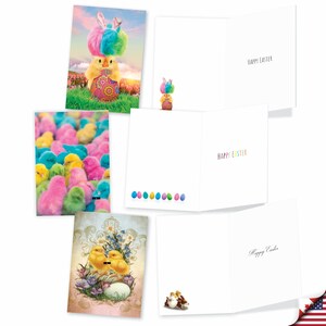 10 Assorted Set Easter Greeting Cards With Envelopes (10 Designs, 1 ...