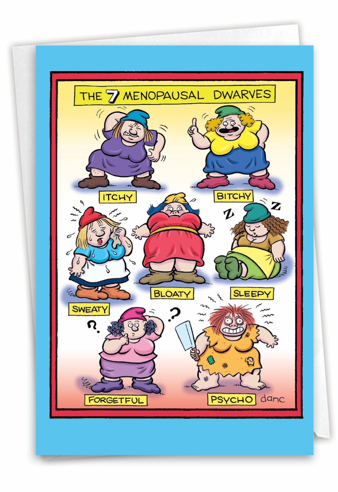 Funny Birthday Greeting Card With Envelope - Bday Dwarfs , for Him for ...