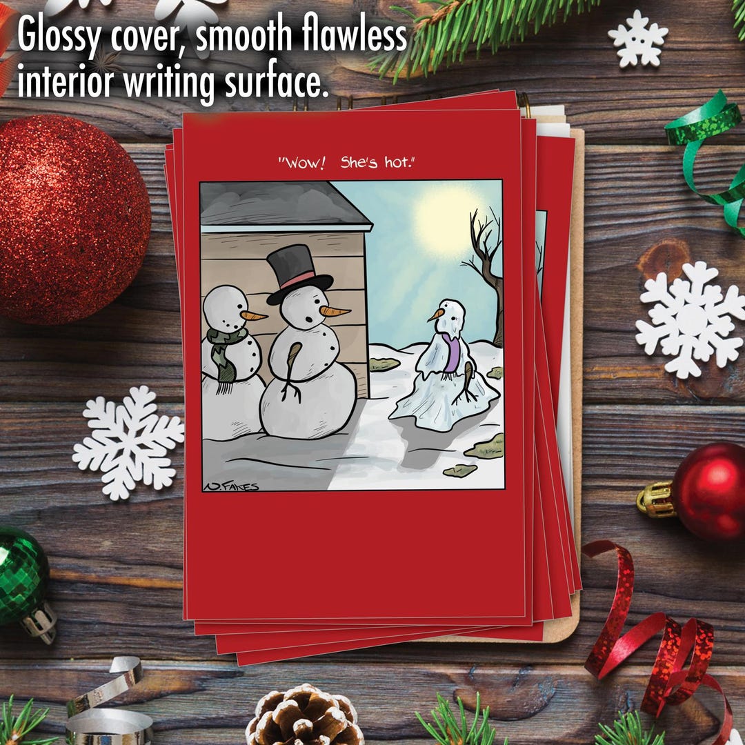 Hot Snowman - 12 Funny Happy Holidays Cards - Bulk Set, C6241hhg-b12x1 ...