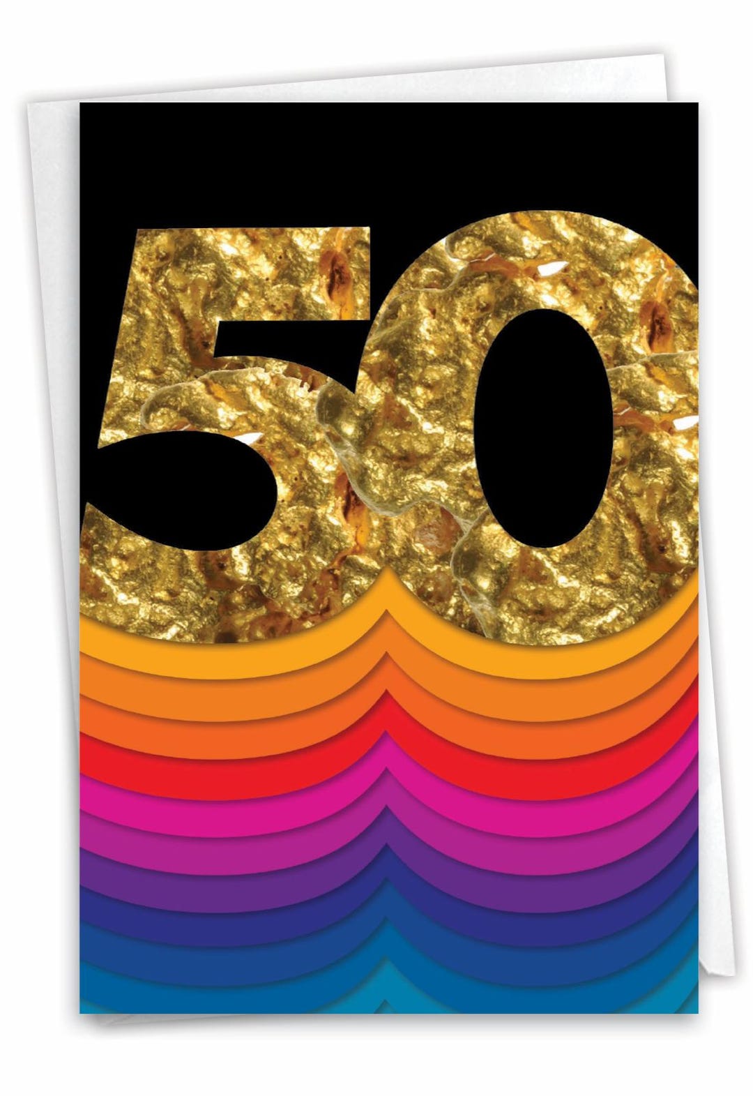 50th Milestone Anniversary Greeting Card W/ Envelope (1 Card) Bold ...