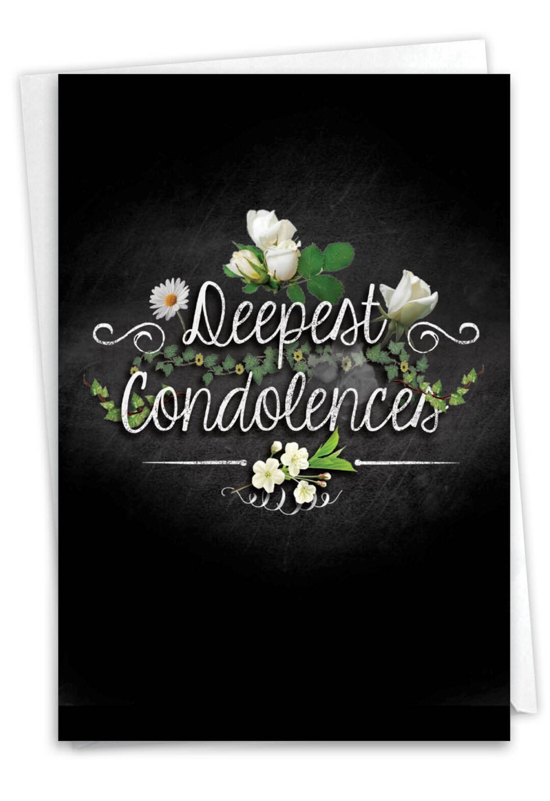 Sympathy Greeting Card W/ Envelope (1 Card) Chalk and Roses, for Him ...