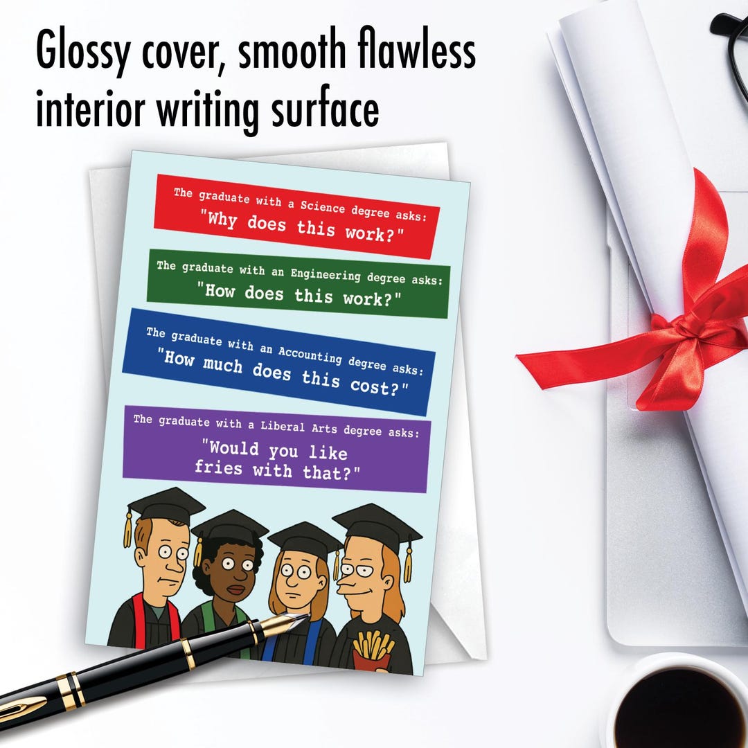 Funny Graduation Greeting Card (graduate) With 5x7 Inch Envelope (1 ...