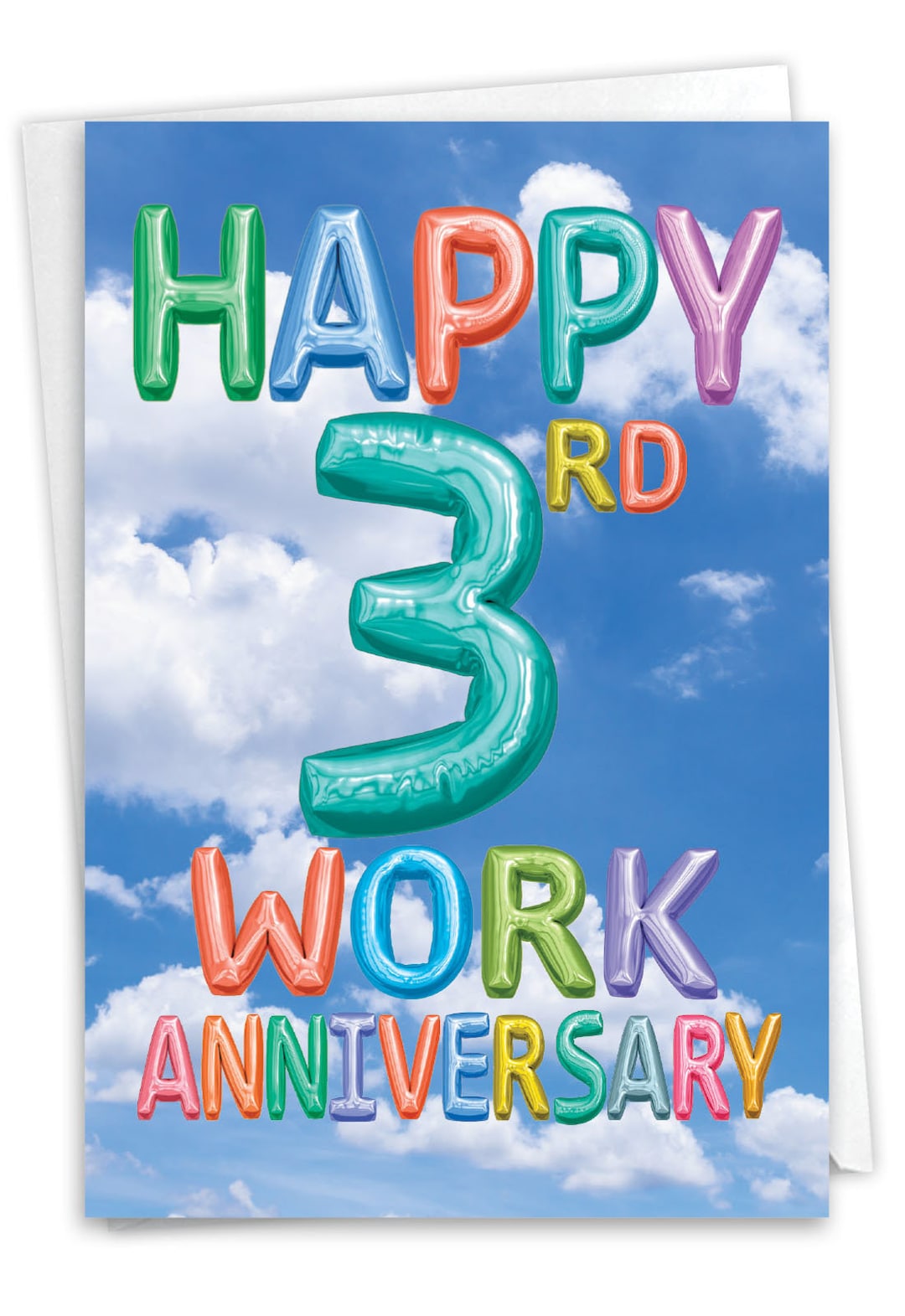 3rd Anniversary Work Milestone Paper Card co-worker With Envelope 1 ...