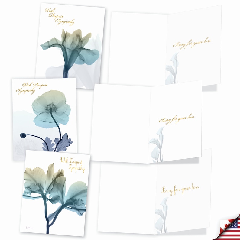 Floral Sympathy Cards, Assorted Bulk Pack, 4x5 Inch (set of 10) - Etsy