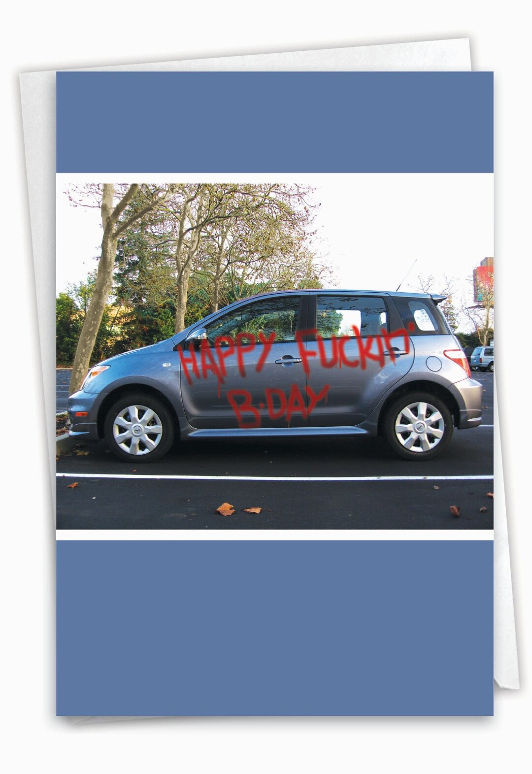 Funny Birthday Greeting Card With Envelope - Bday Graffiti Car , for ...