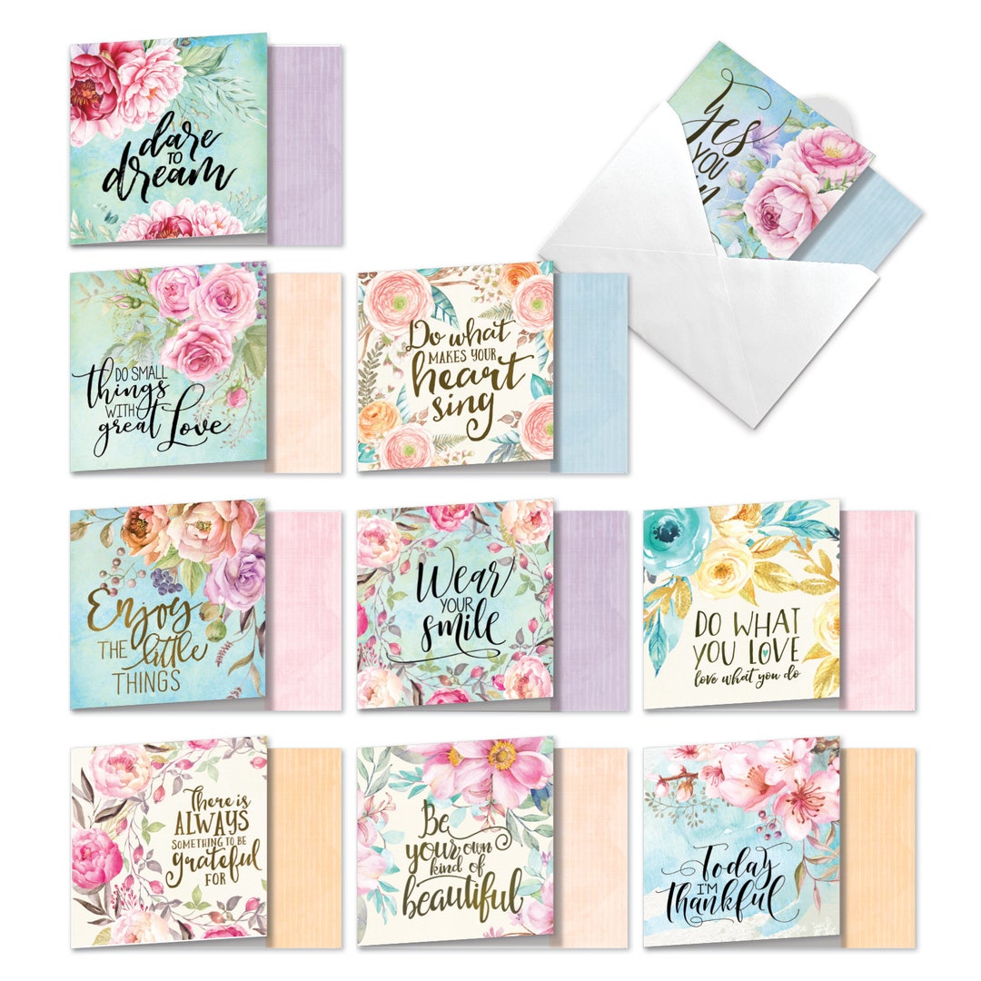 10 Blank Friendship Card Assortment Bulk Pack (4.8 X 6.6 Inch) W ...