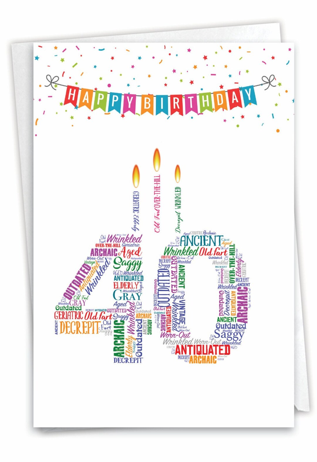 40th Milestone Birthday Greeting Card With 5 X 7 Inch Envelope 1 Card ...