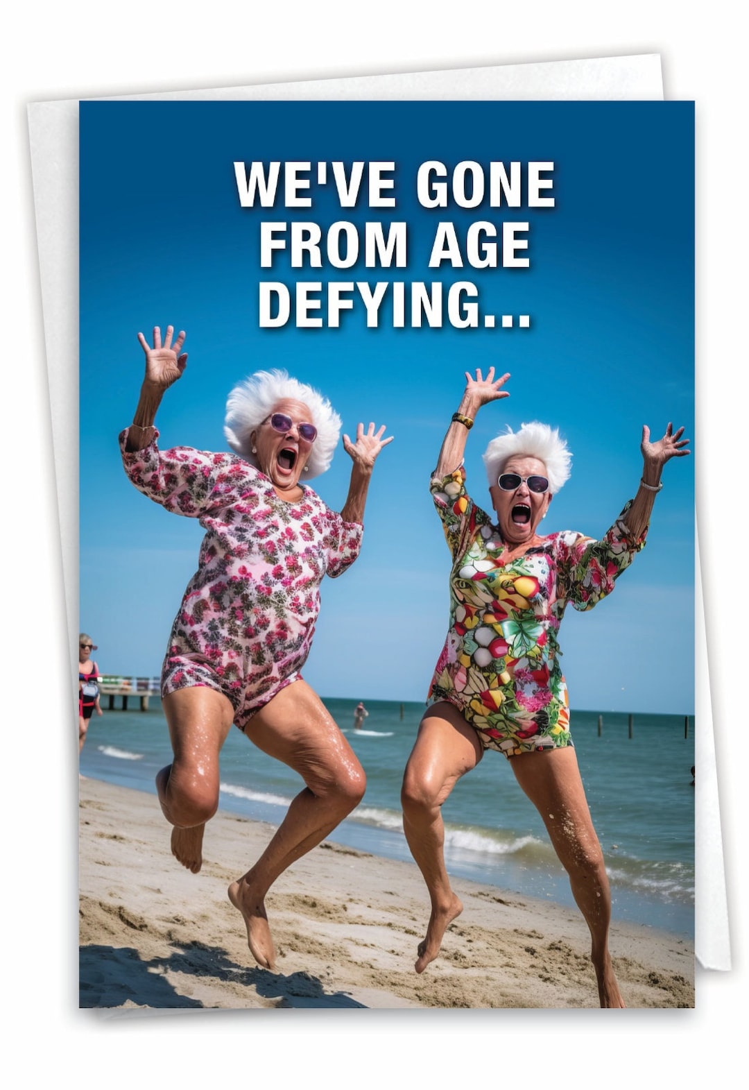 Funny Birthday Greeting Card With Envelope (1 Card) Bday Age Defying ...