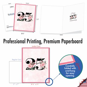 Jumbo 25th Milestone Anniversary Greeting Card 8.5 X 11 Inch With ...