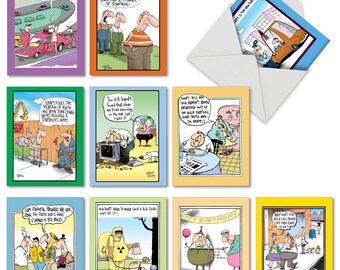 10 Assorted Humorous Blank Notecards Bulk Box Set 4 X 5.12 - Etsy
