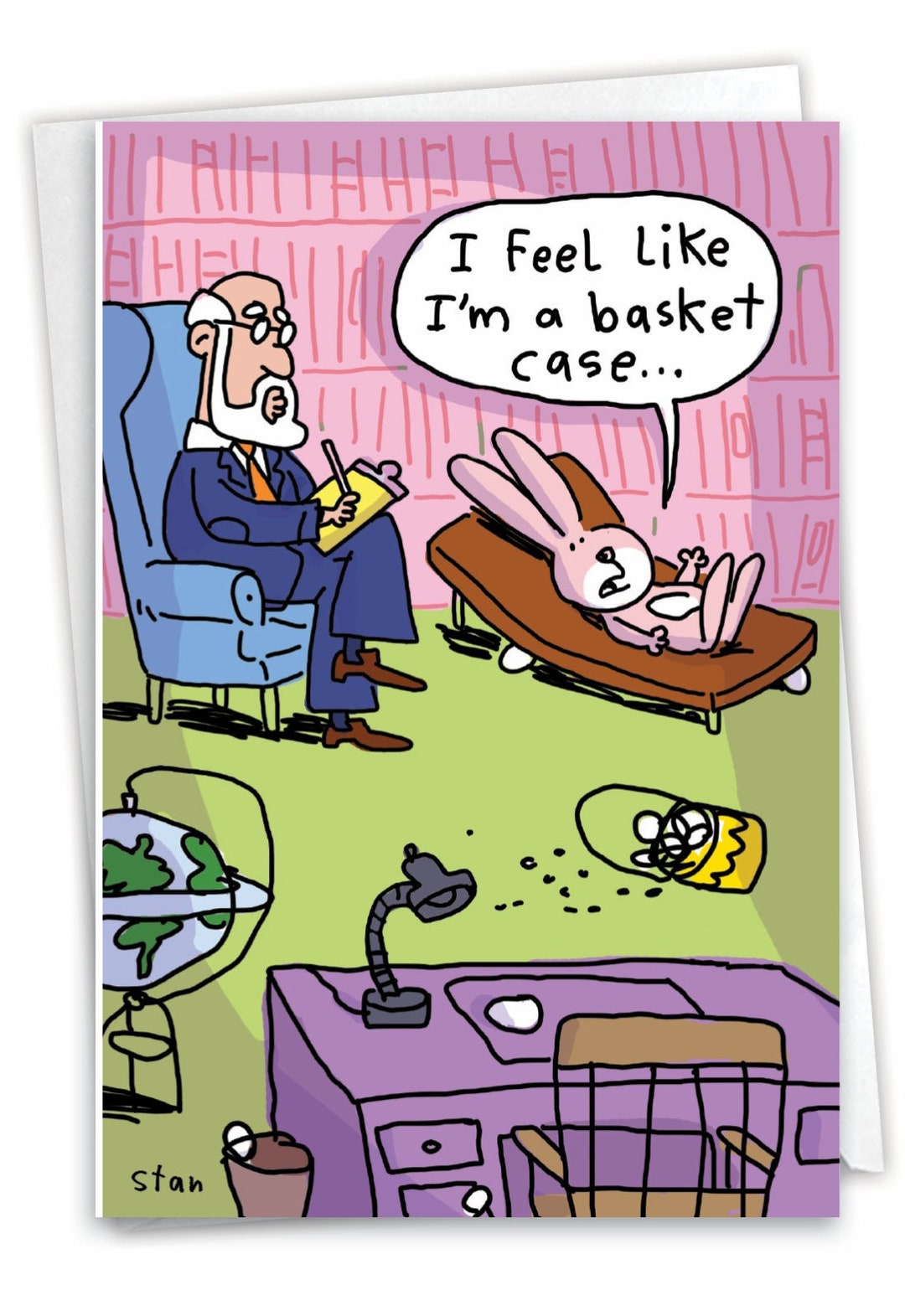 Funny Easter Greeting Card With Envelope (1 Card) Basket Case - Etsy