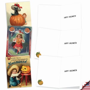 20 Assorted Halloween Note Cards Bulk Set 4x5.12" W/ Envelopes (10 ...