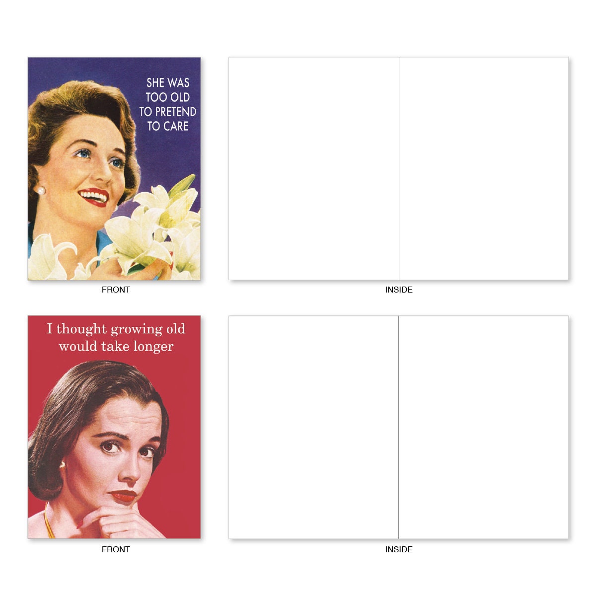 10 Assorted Humorous Blank Notecards Bulk Box Set 4 X 5.12 - Etsy