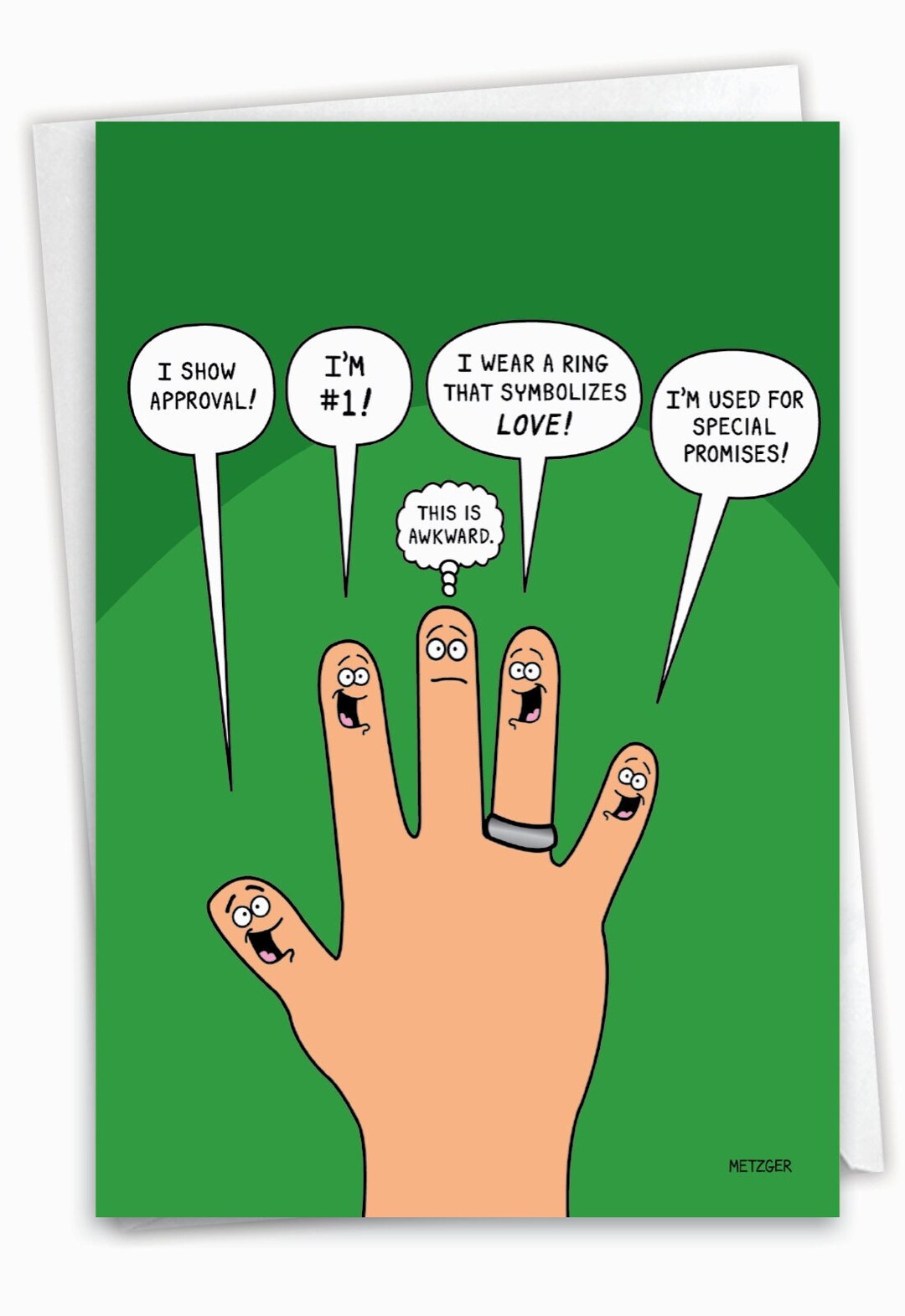 Birthday Greeting Card W/ Envelope (1 Card) Bday Middle Finger, for Him ...