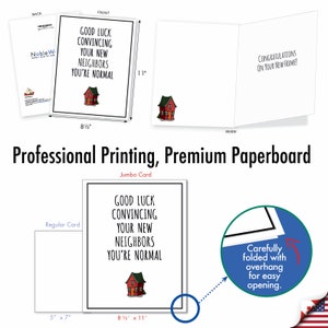 Jumbo Funny New Home Paper Card (neighbor) 8.5x11 Inch With Envelope (1 ...