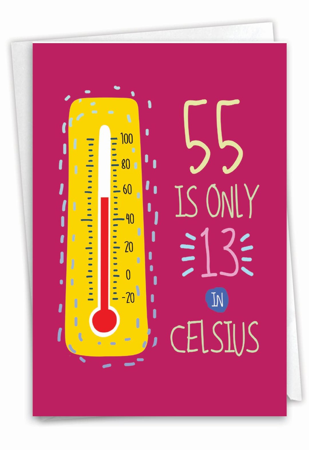 Funny 55th Milestone Birthday Greeting Card With 5 X 7 Inch Envelope (1 ...