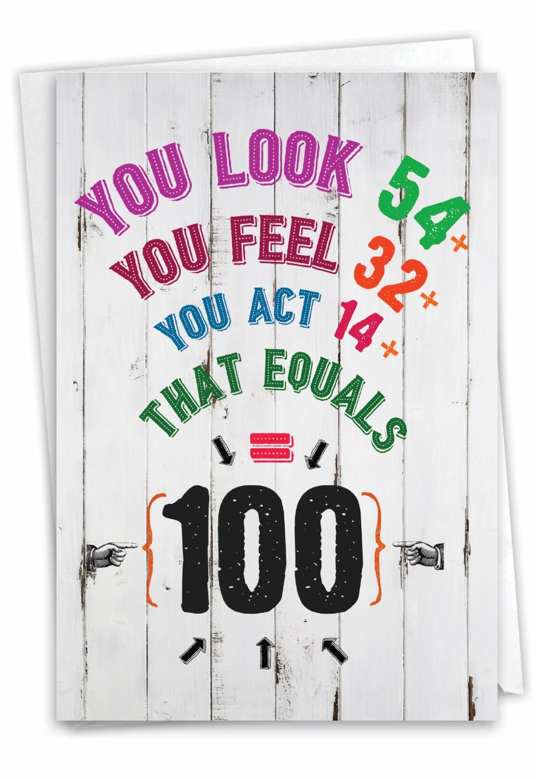 Funny 100th Milestone Birthday Greeting Card With 5 X 7 Inch Envelope ...