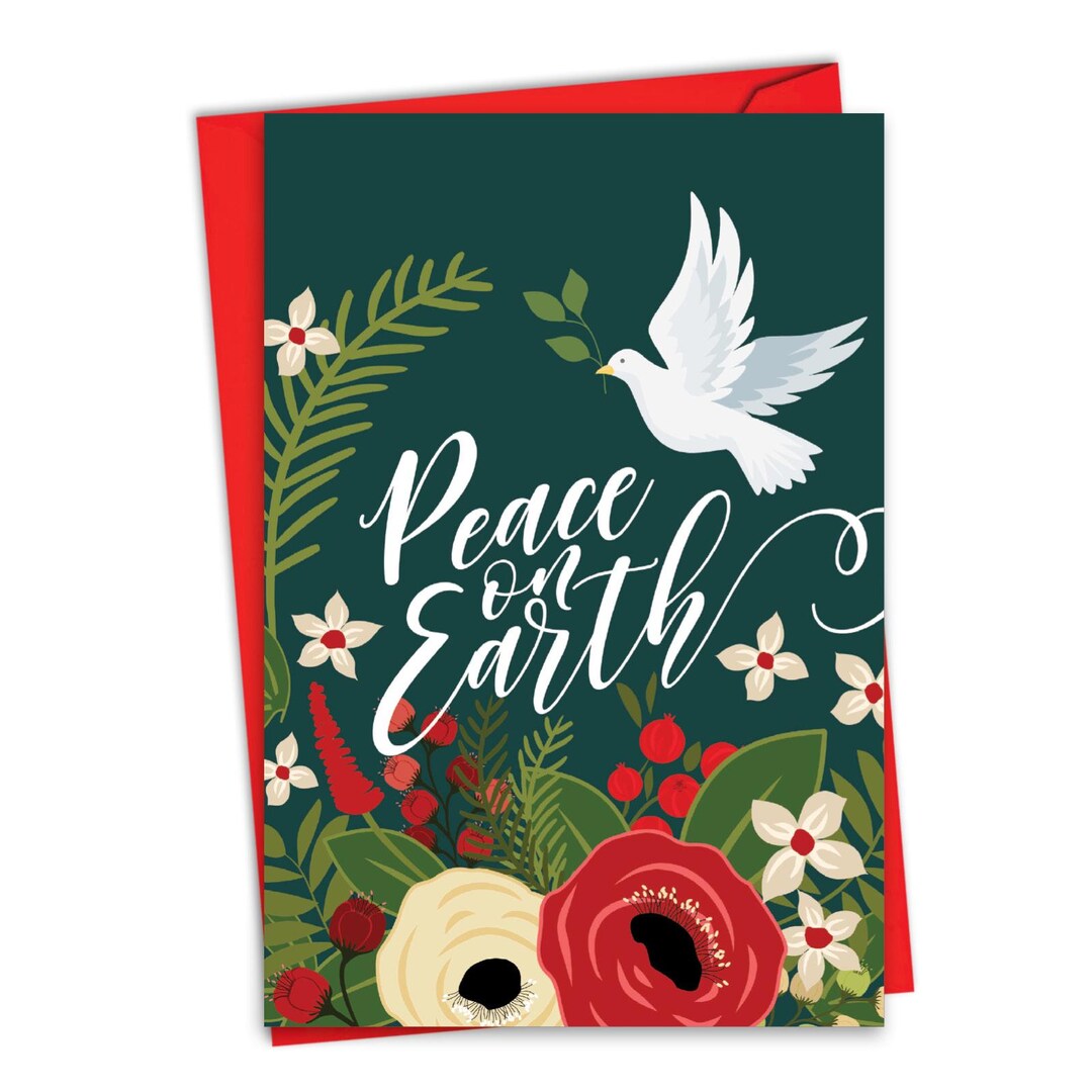 Christmas Paper Card With Envelope (1 Card) Merry Christmas Holiday ...