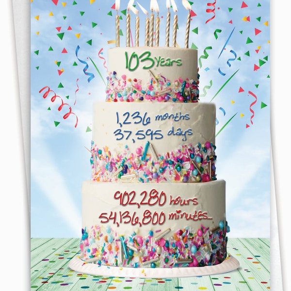 103 Year Birthday Card - Etsy