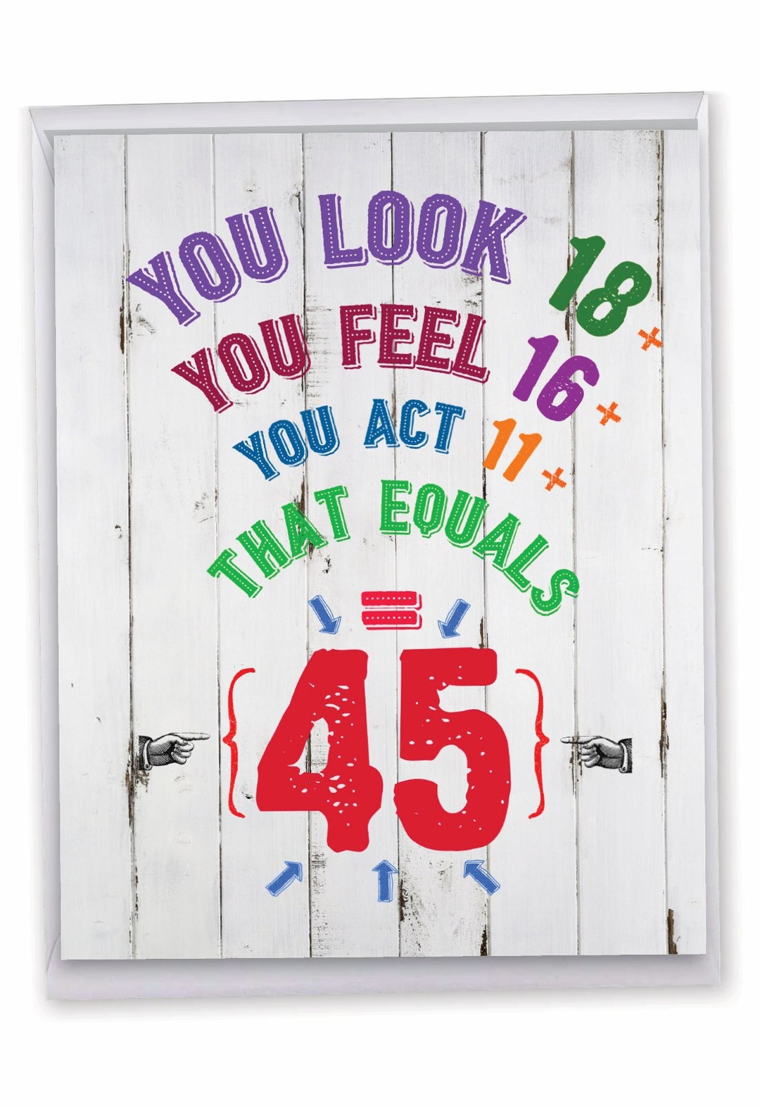 Jumbo Funny 45th Milestone Birthday Greeting Card (from Us) 8.5 X 11 ...