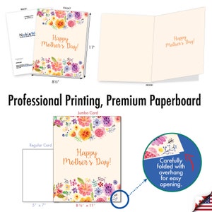 Jumbo Mothers Day Paper Card 8.5 X 11 Inch W/ Envelope (1 Pack) Big ...