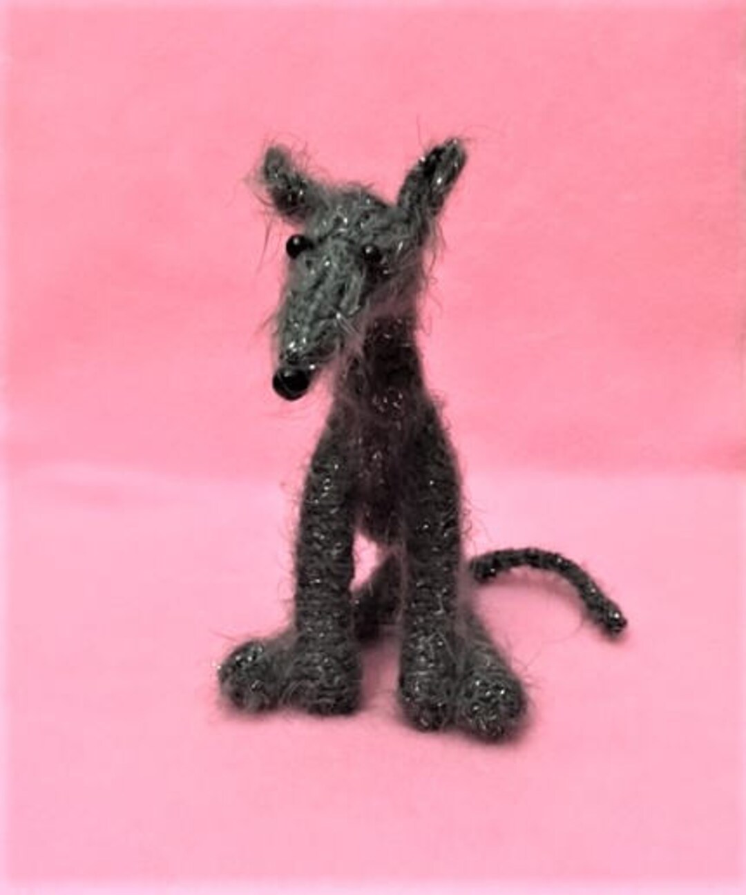 Lurcher Fluffy Scruffy Hairy Hound Hand Knitted Sighthound Wolfhound ...
