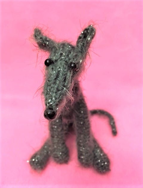Lurcher Fluffy Scruffy Hairy Hound Hand Knitted Sighthound - Etsy