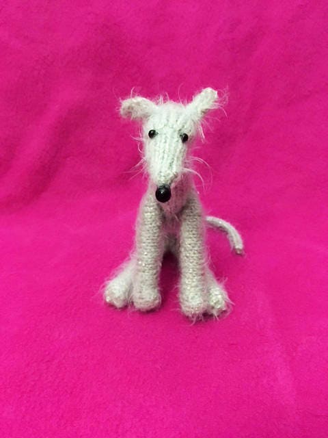 Lurcher Fluffy Scruffy Hairy Hand Knitted Sighthound Silver | Etsy UK