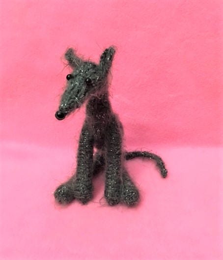 Lurcher Fluffy Scruffy Hairy Hound Hand Knitted Sighthound - Etsy