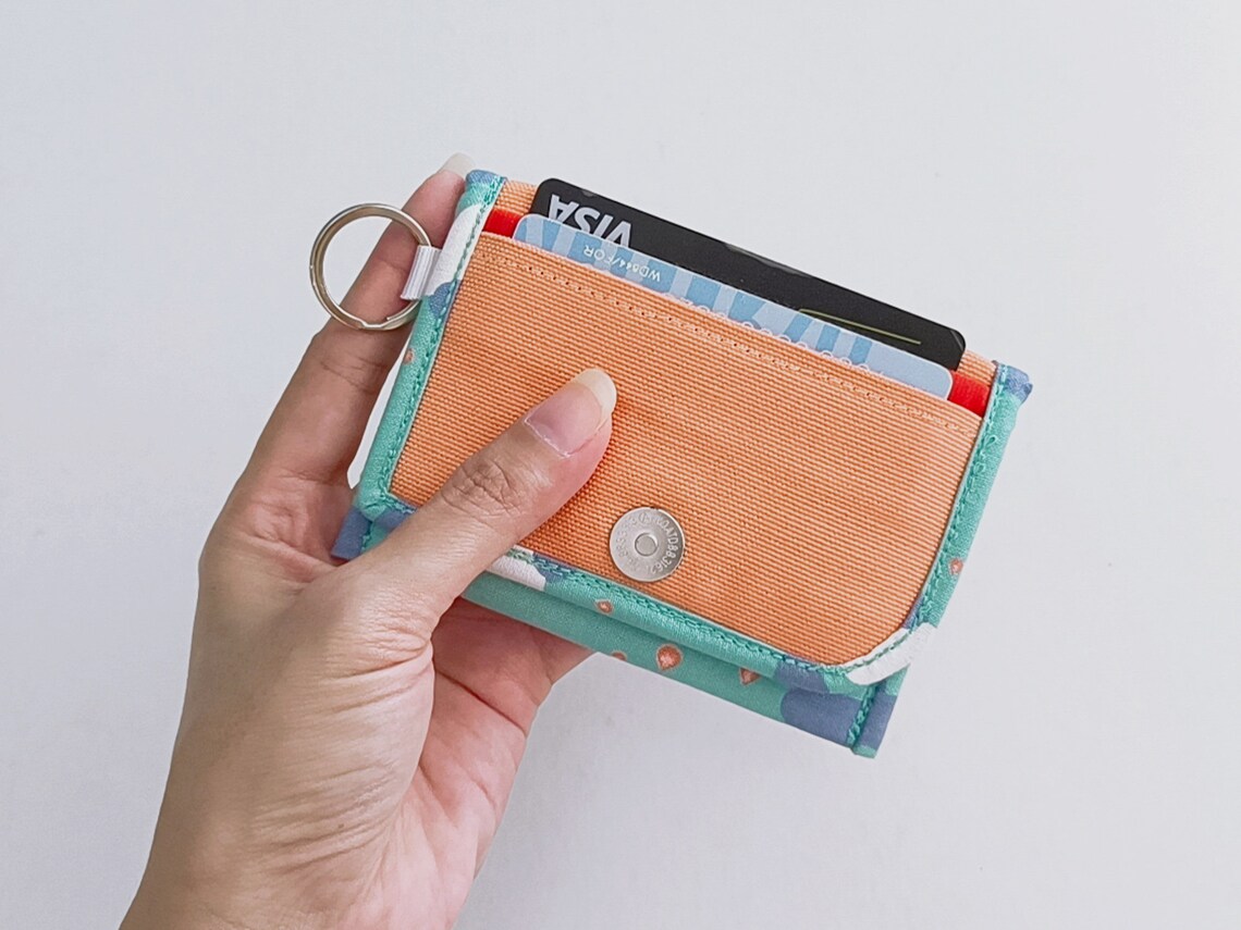 Slim Wallet Keychain, Vegan Coin Wallet, Keychain Card Holder, Coin ...