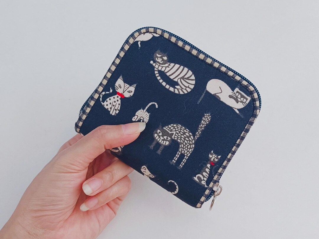 Mini Wallet, Small Bi-fold Organizer Wallet, Zipper Coin Wallet, Fabric ...
