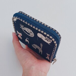 Mini Wallet, Small Bi-fold Organizer Wallet, Zipper Coin Wallet, Fabric ...