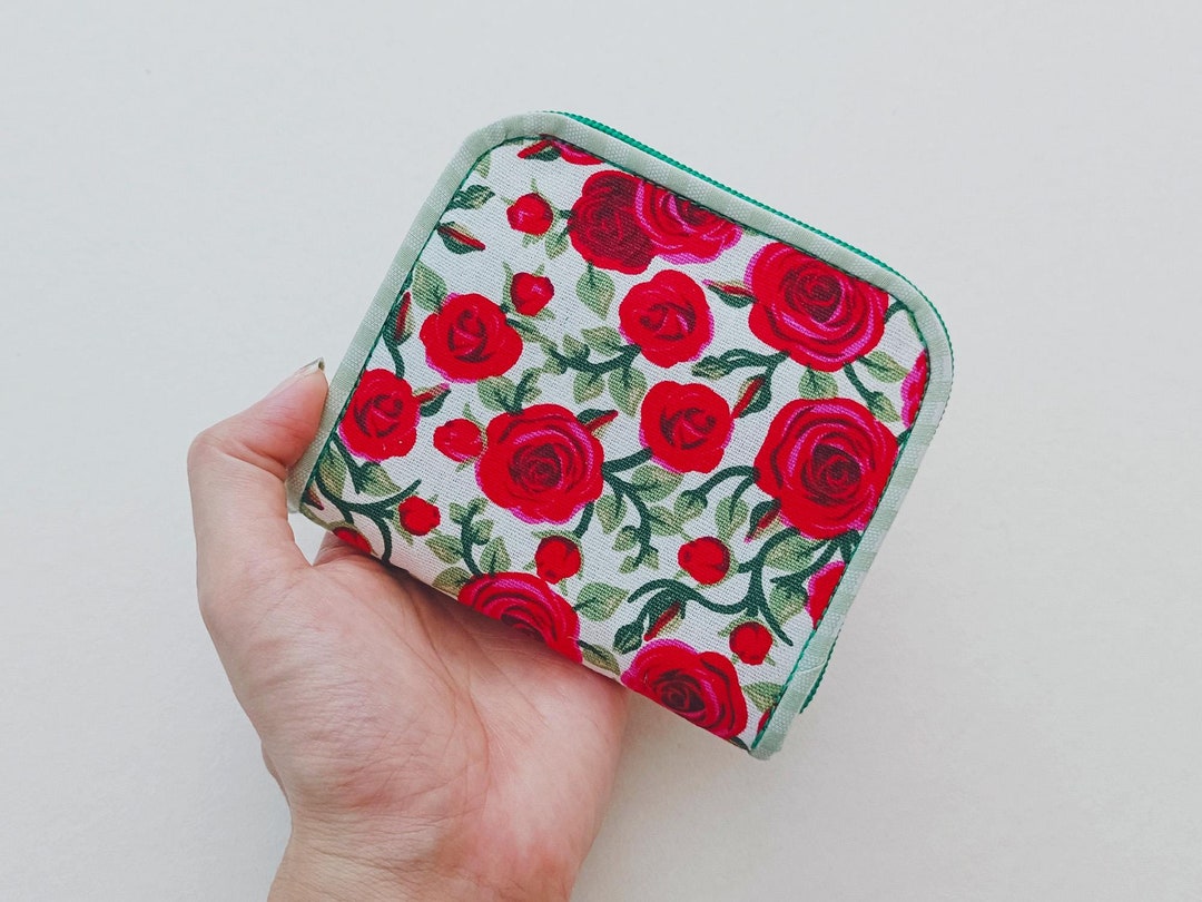 Mini Wallet, Small Bi-fold Organizer Wallet, Zipper Coin Wallet, Fabric ...