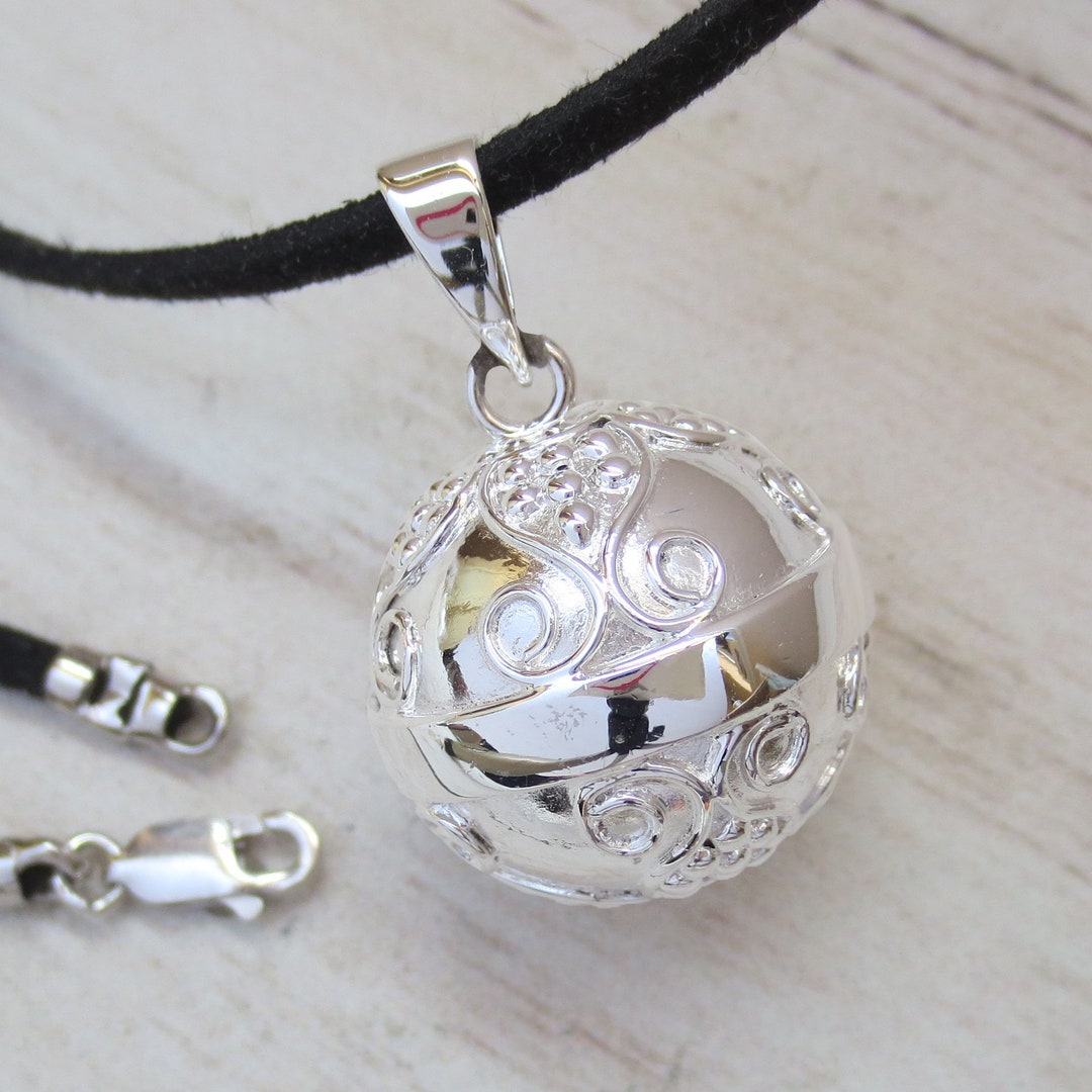 925 Sterling Silver 22mm Bali Harmony Ball, A Bell Inside the Ball ...