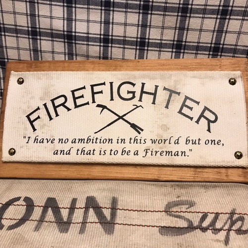 Fire Hose Firefighter Wall Sign Handmade Firefighter Upcycled | Etsy