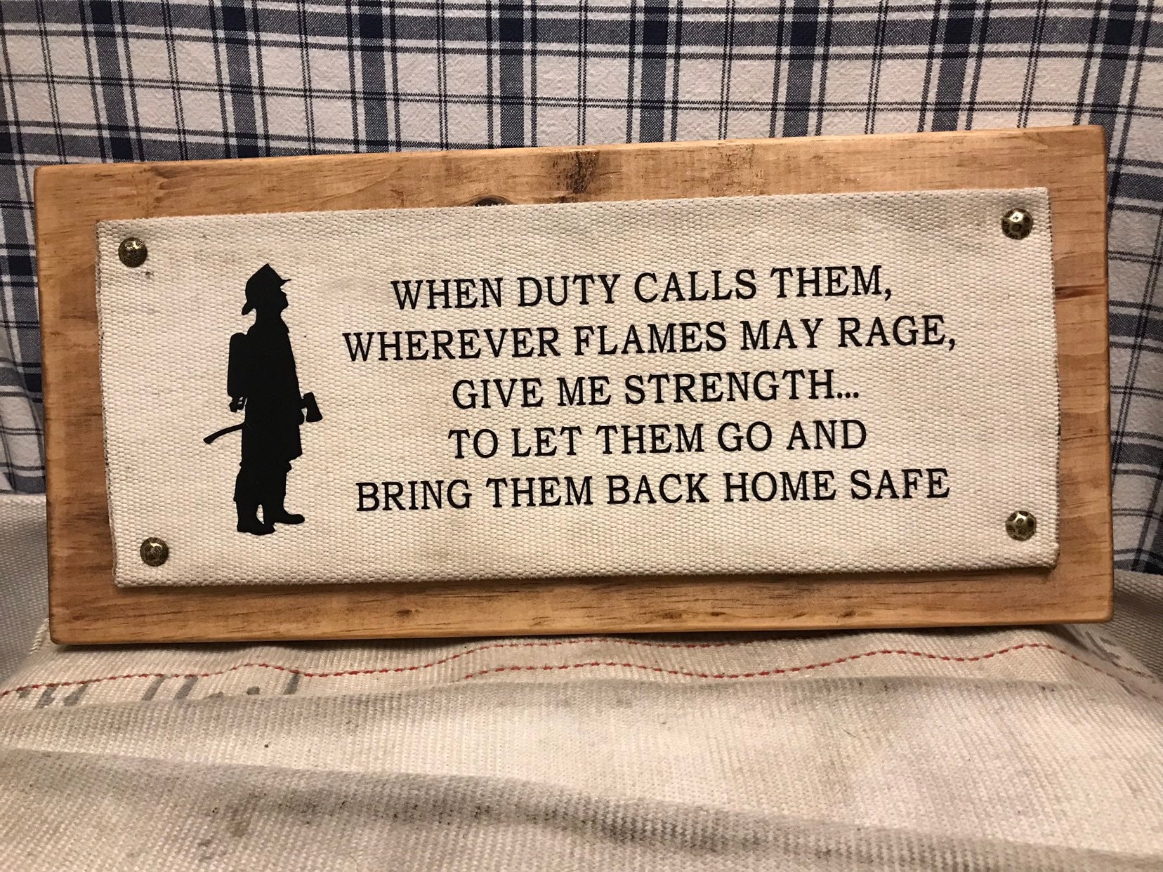 Fire Hose Firefighter Wall Sign Handmade Firefighter Upcycled | Etsy