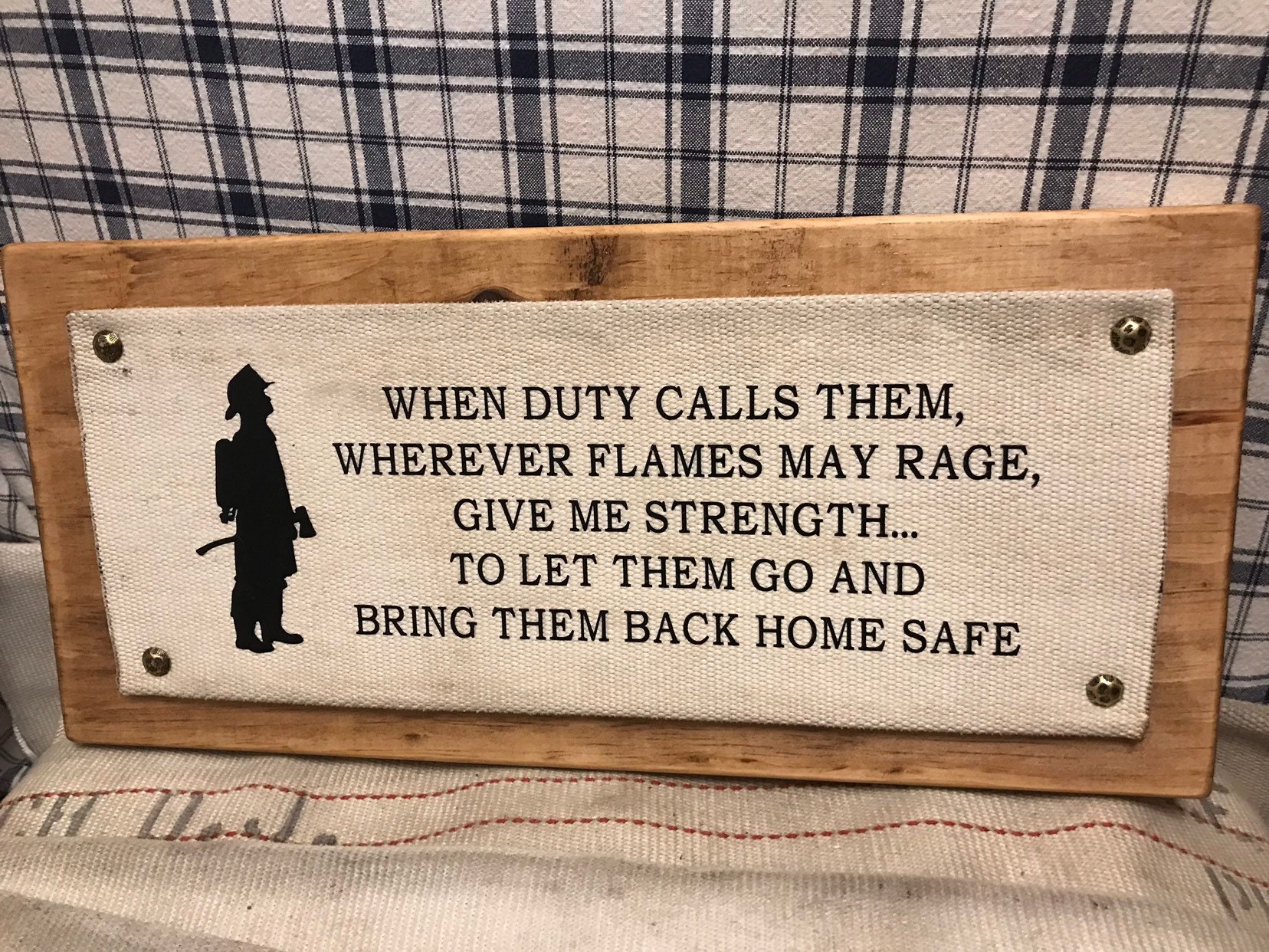 Fire Hose Firefighter Wall Sign Handmade Firefighter Upcycled | Etsy