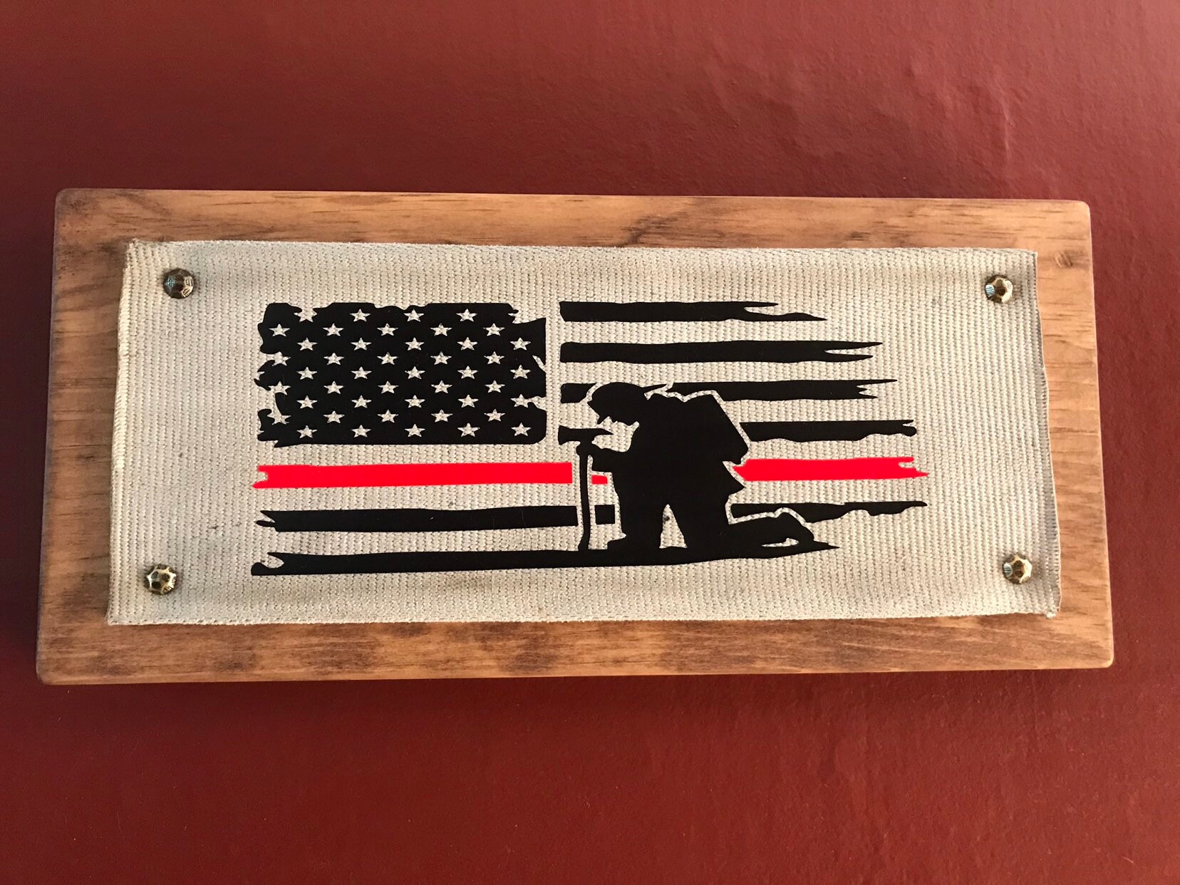 Fire Hose Flag Wall Sign Handmade Thin Red Line Flag | Etsy