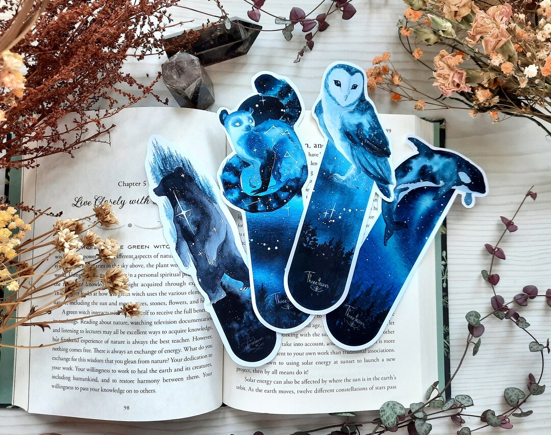 Galaxy Animal Bookmarks - Watercolor Painting - Space and Stars - Etsy