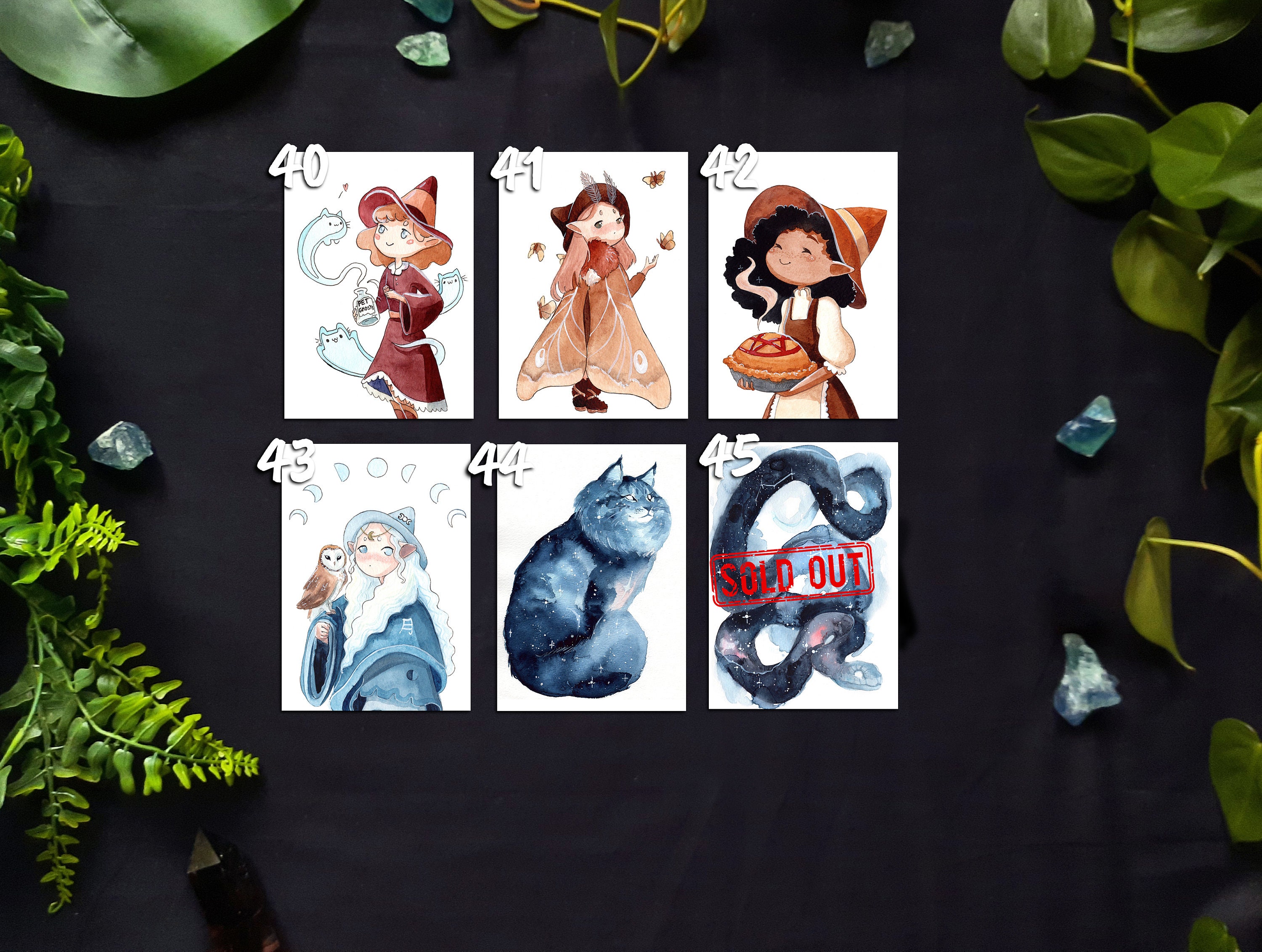 A6 Watercolor Printed Cards Nature and Fantasy Animals and - Etsy