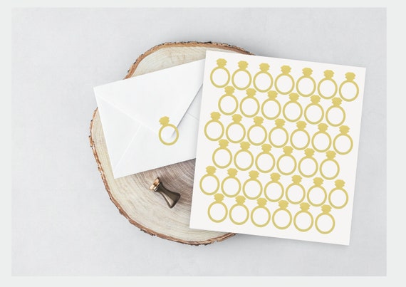 Diamond Ring Stickers Engagement Vinyl Envelope Seal Wedding - Etsy